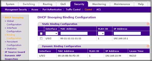 How do I configure Dynamic Host Configuration Protocol (DHCP) snooping using the web interface ...